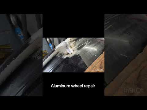 DIY wheel repair on aluminum wheels #welding #wheels #repairing #diy #mechanic #fix #fixed