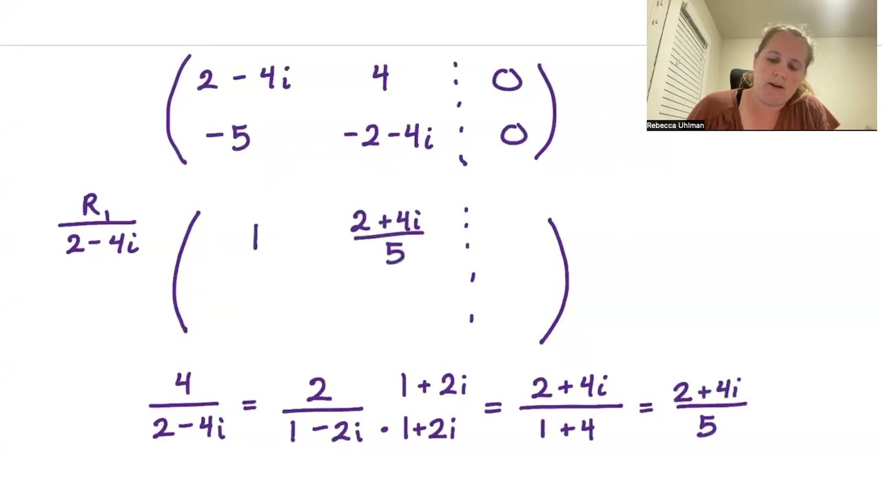 DiffEQ Section 10.6, part 1: Systems with Complex Eigenvalues
