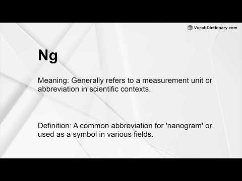 Ng Meaning