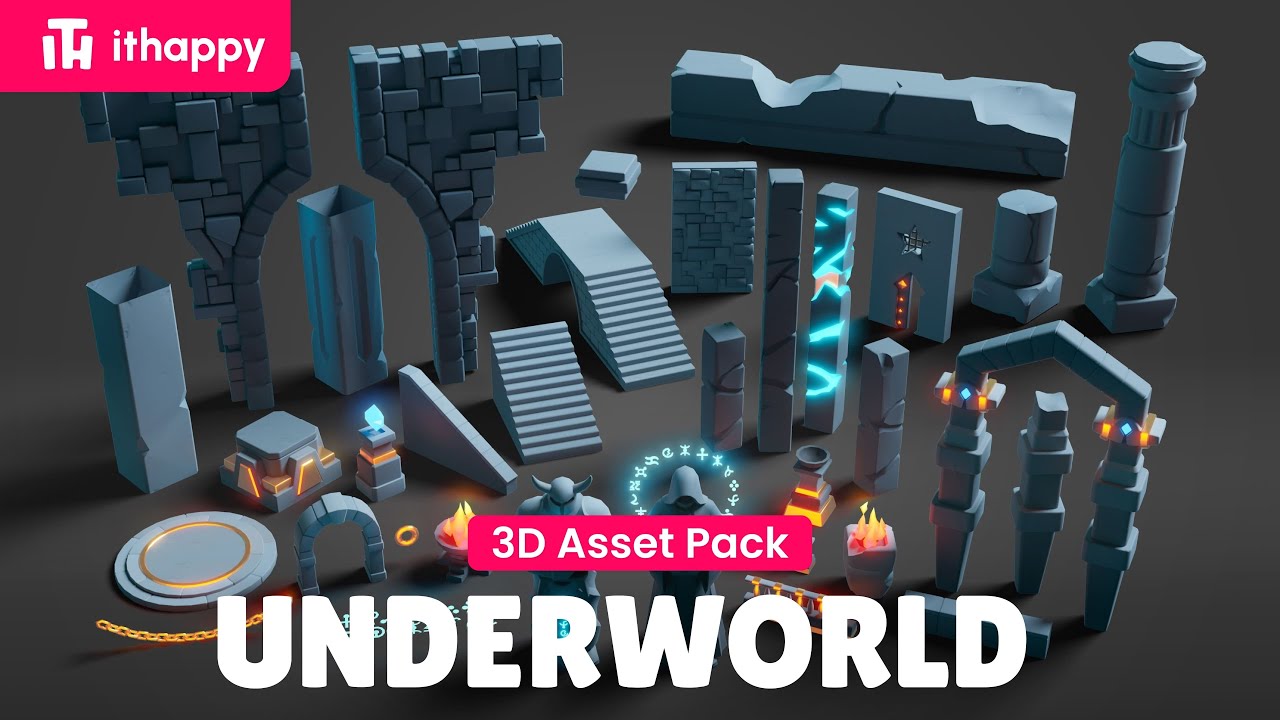 Platformer 8 Underworld - 3D Low Poly Modular Pack | #ithappy