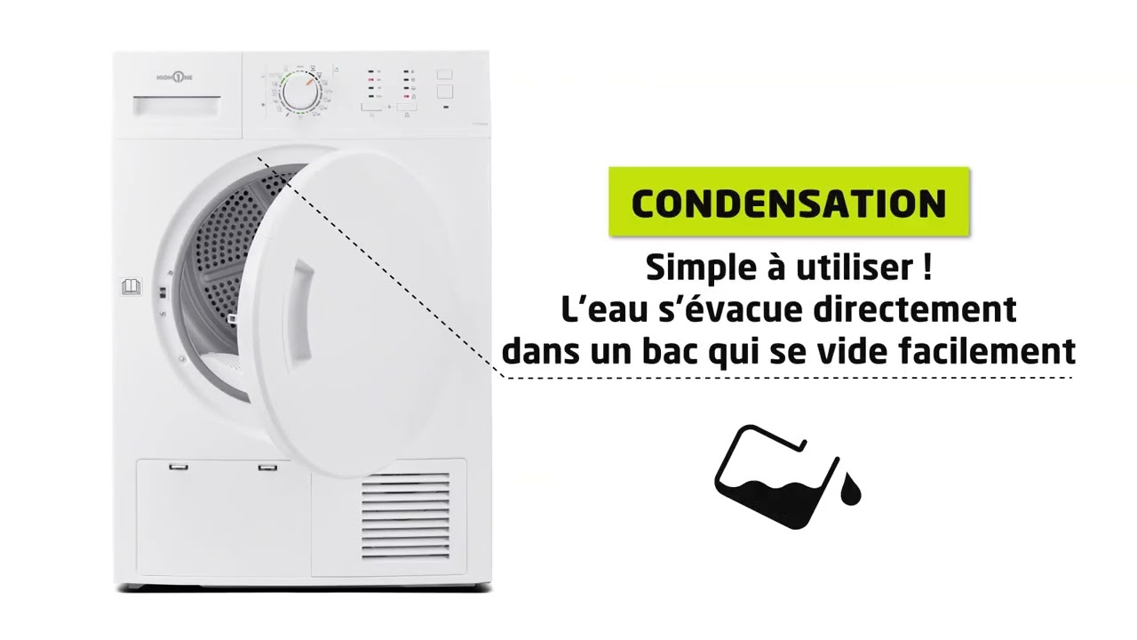 Découvrez le sèche-linge condenseur 7kg HIGH ONE by ELECTRODEPOT