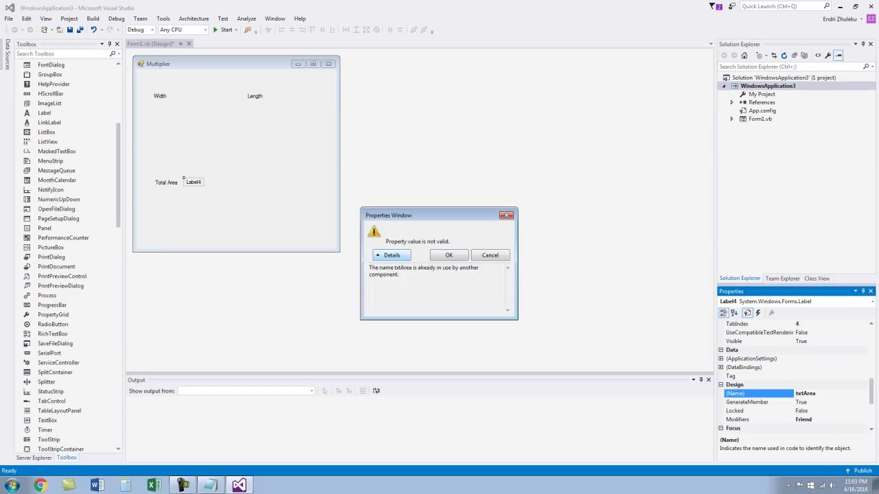Visual Basic for Applications in Visual Studio 2015