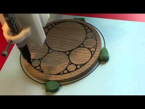 AxiDraw® example - wooden coaster