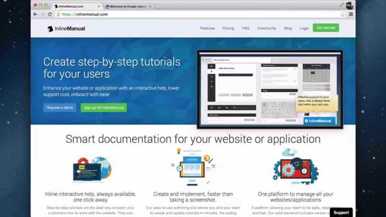 Drupal and InlineManual in 3 minutes - for fast and better documentation