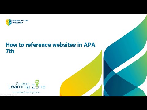 Referencing websites in APA 7th