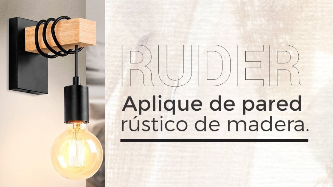 Aplique de pared en madera y acero 