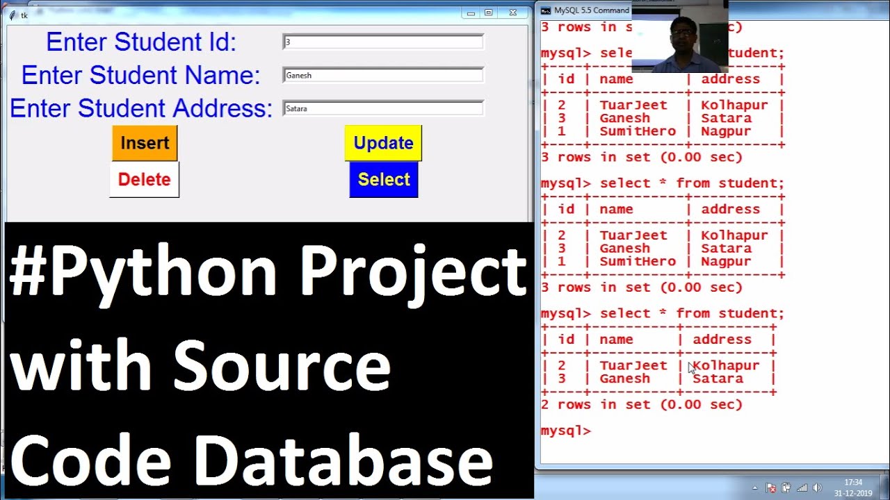 python projects for beginners with source code using MySql Database | Python project | Python CRUD