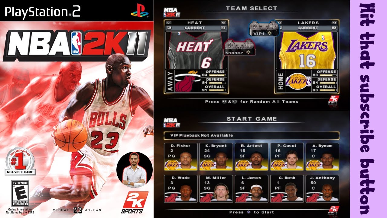 NBA 2K11 - PS2 Multiplayer Gameplay | Classic NBA Basketball with Michael Jordan on PlayStation 2