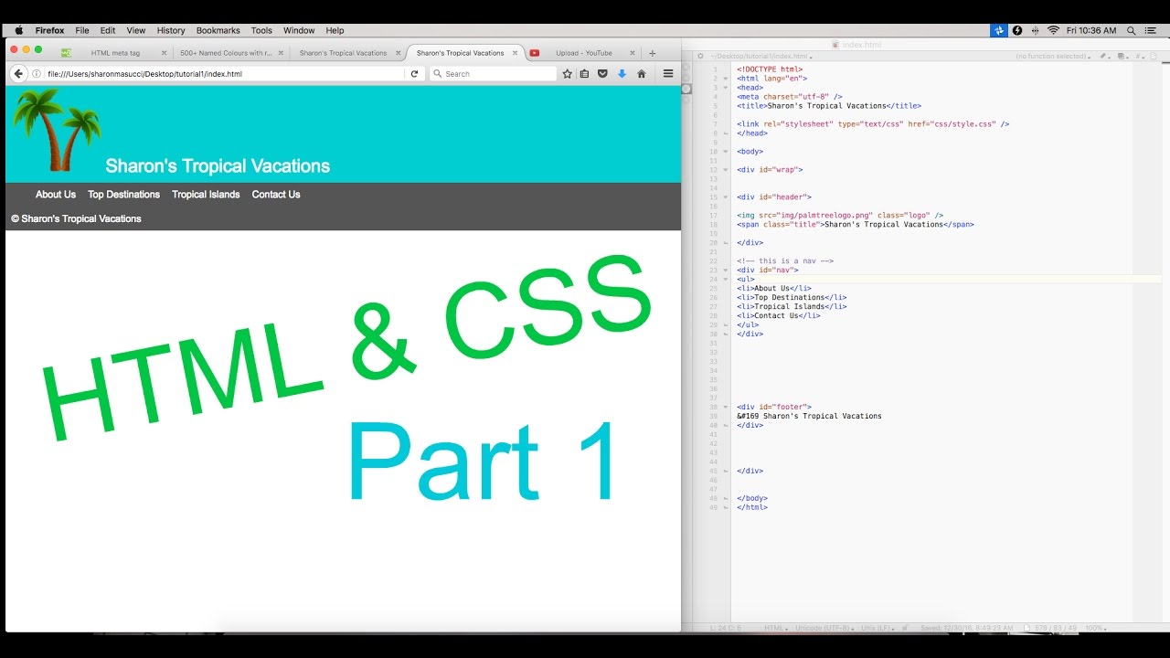 How To Code: HTML & CSS - Basic Website Setup | Beginner Tutorial Part 1