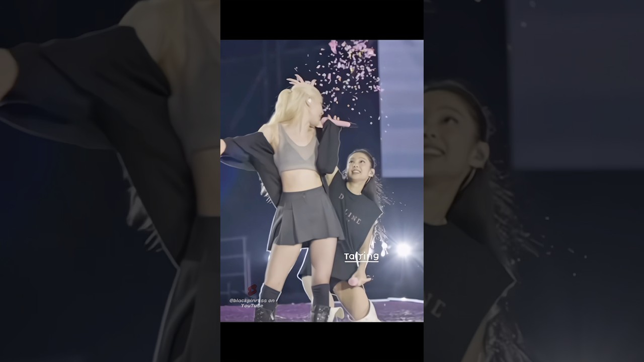 Jennie threw paper fireworks, surprising Rosé!! 🎊 #blackpink #jennie #rosé