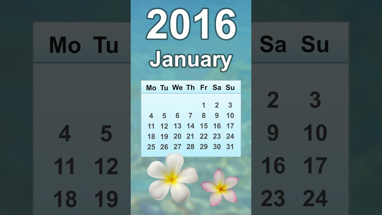 January 2016 Calendar