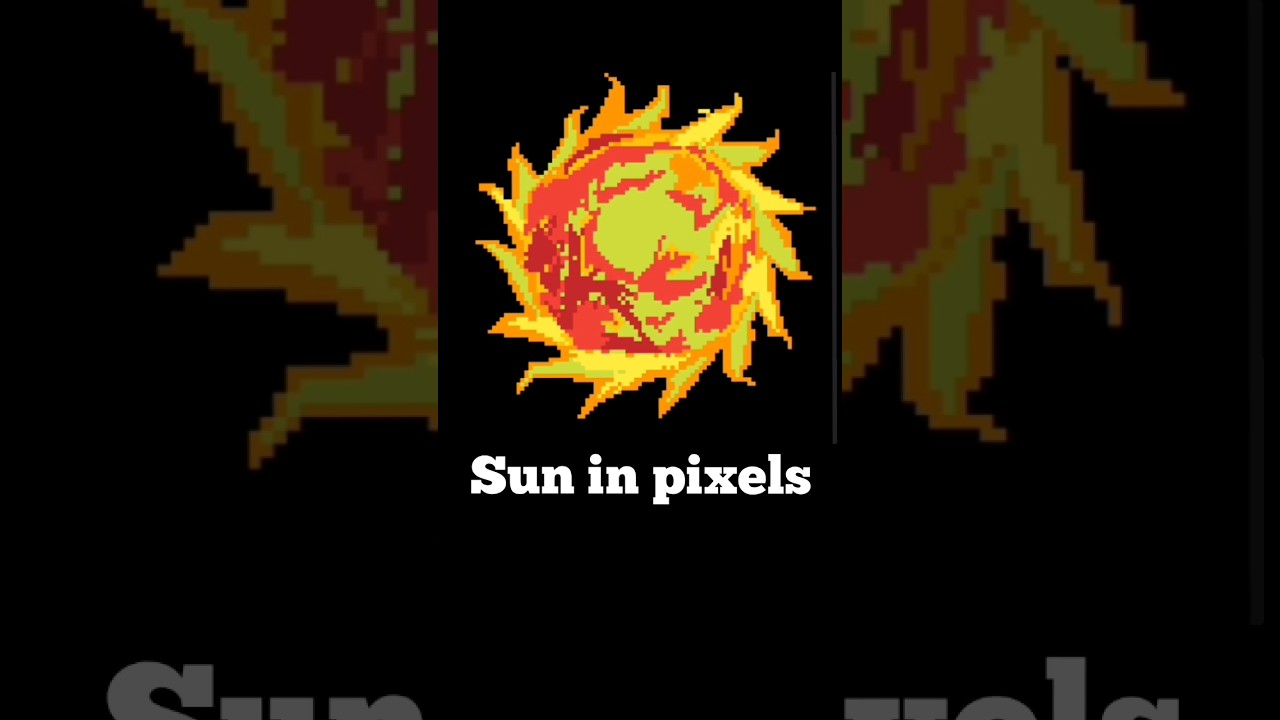 How to draw sun in pixels #pixelart  #sundrawing  #artshorts