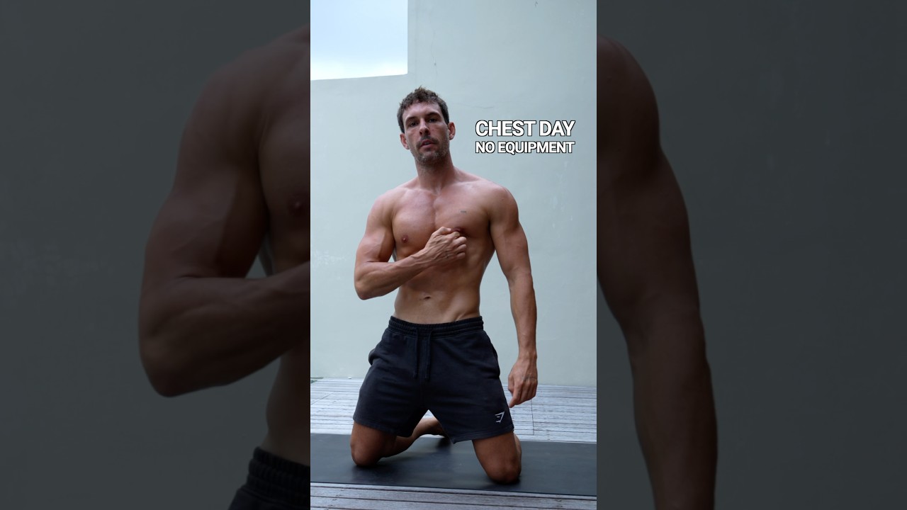 Chest workout at home (no equipment) ✅