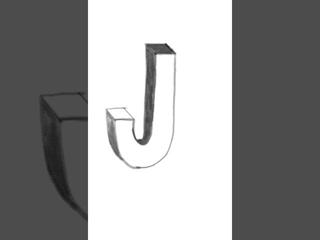 How To Draw and Learn To Easy Drawing 3D Letter J วาดรูป 3 มิติ วาดรูป ...
