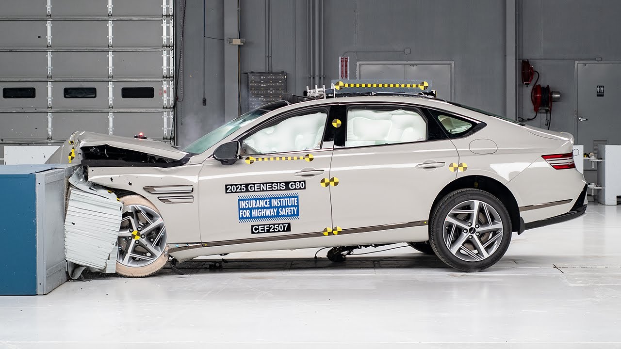 2025 Genesis G80 Rated Marginal in the IIHS Updated Moderate Overlap ...