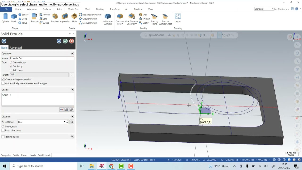 Mastercam Beginner : Drawing Solid part