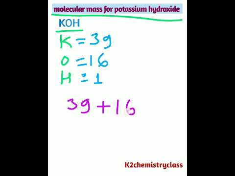 molar mass/molecular mass/molecular weight for KOH(potassium hydroxide) #molarmass #molecularweight
