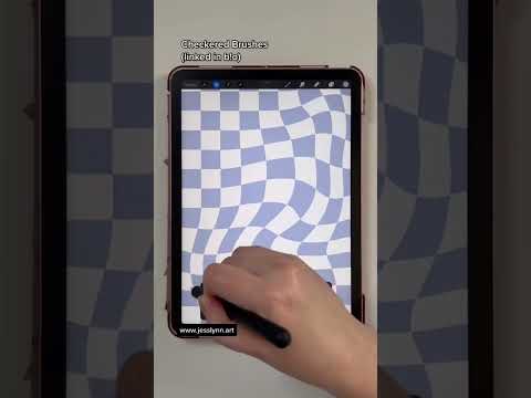 Retro Wavy Checkered Pattern in Procreate #shorts