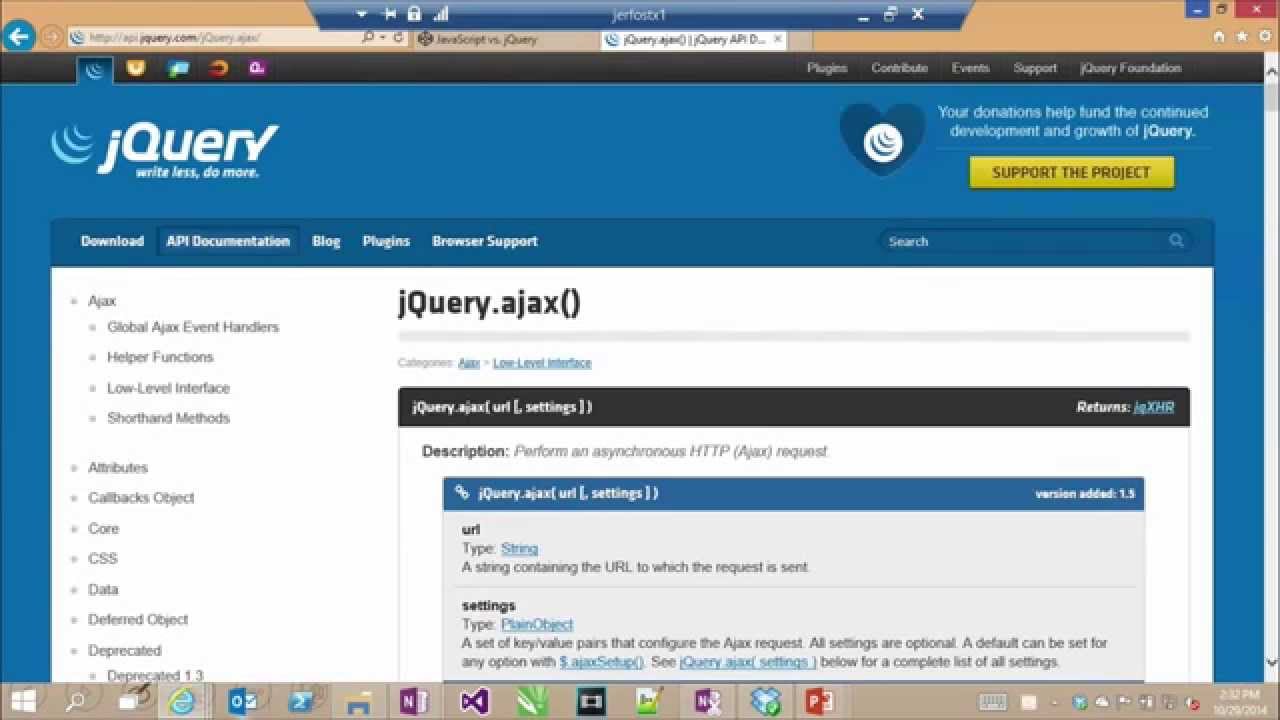 Javascript & jQuery Tutorial for Beginners Tutorial 6 - jQuery Ajax and Sync Methods