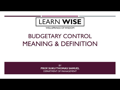 Budgetary Control - Meaning and Definition