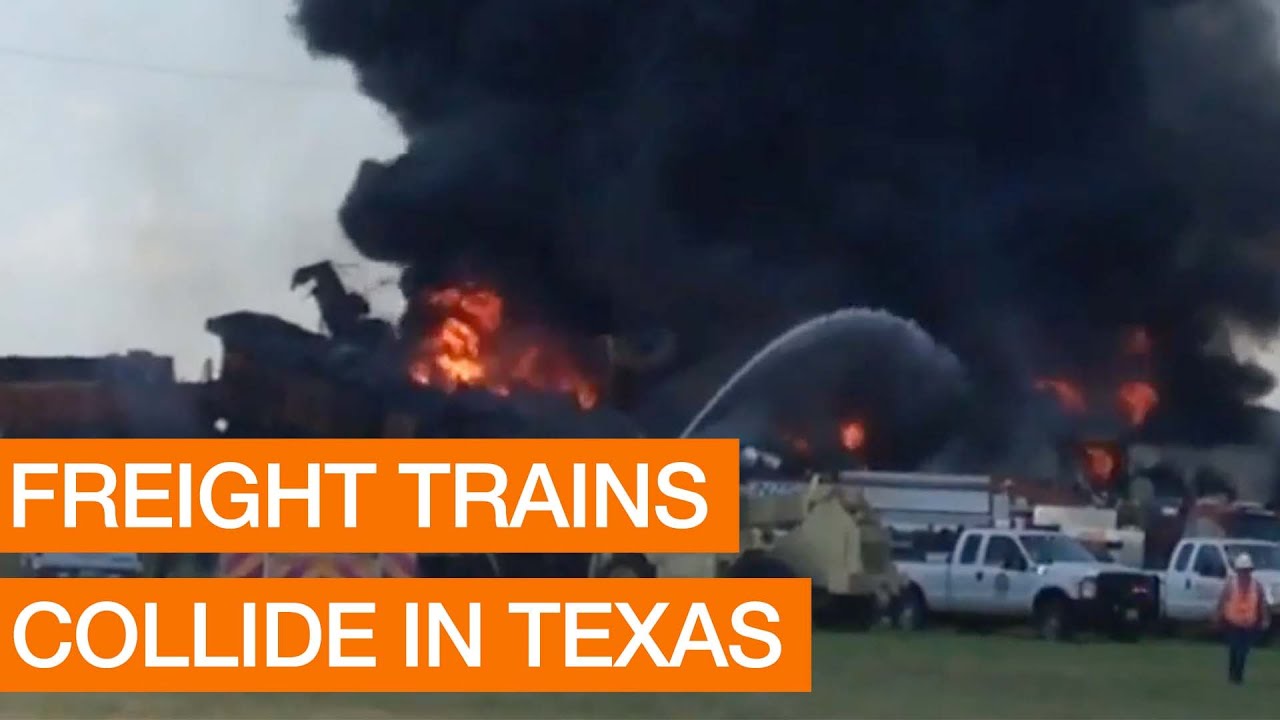 Freight Trains Collide In Texas (Package)