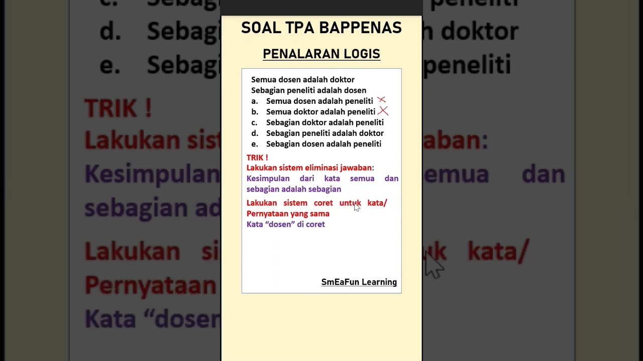 QUICK TRICKS FOR WORKING ON BAPPENAS TPA LOGICAL REASONING QUESTIONS #tpabappenas