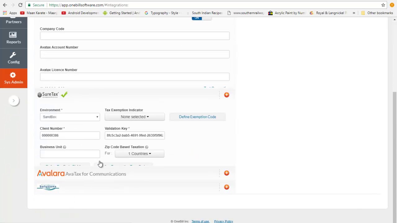 Integrations   Getting Started with OneBill