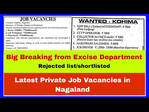 Latest Job vacancies in Nagaland, Apply offline and online (20/06/2025)