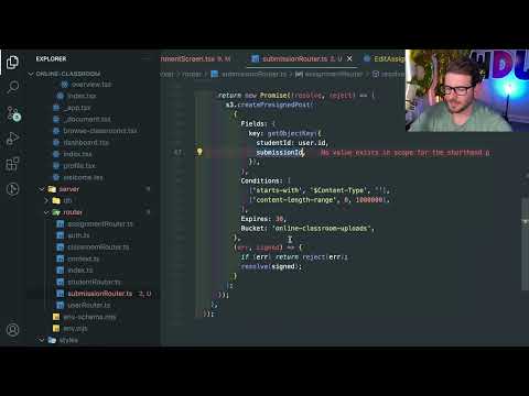 Live coding features - Student can upload their assignment files | T3 Stack