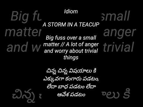 a storm in a teacup idiom meaning in telugu | idioms and phrases meaning in telugu| wordmaza