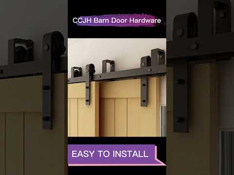 Bypass Barn Door Slides Hardware Kit Sliding Door Hanging Rail System Roller Track for Double Door