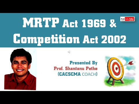 ECL - MRTP Act 1969 & Competition Act 2002 (For Jun / Dec 2016 Exams) Economic & Commercial Laws