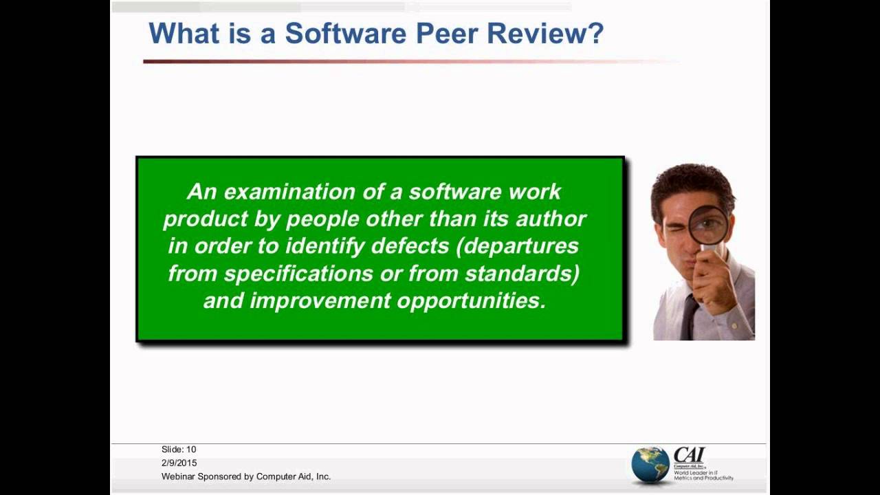 Software Peer Reviews: An Executive Overview