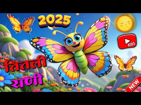 तितली रानी | Titli Rani🦋 | New Butterfly Rhyme in Hindi For Kids 2025 | Tuk Tuki Land | Rhyme - Poem