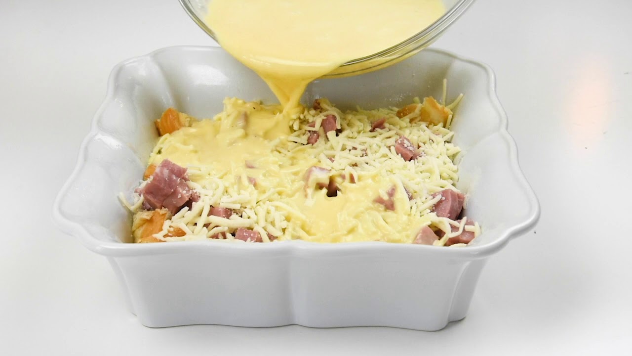 Ham & Cheese Croissant Casserole