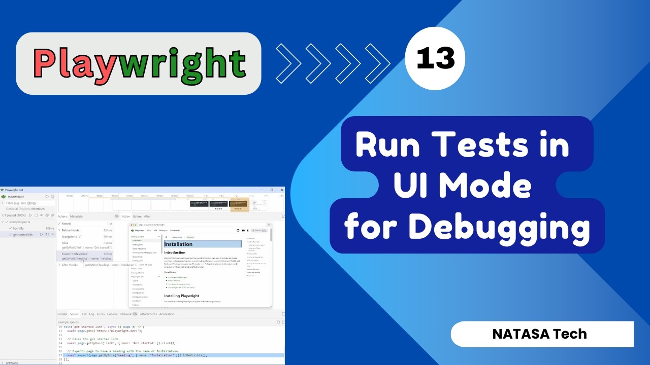 #playwright - 13 | Run Tests in UI Mode for Debugging | #natasatech