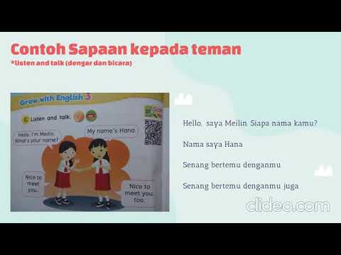Kelas 3 Mata Pelajaran Bahasa Inggris Lesson 1 Grow With English