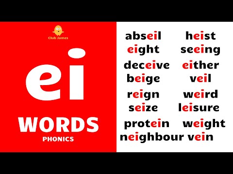 English Phonics - 'ei' Words with Example Sentences