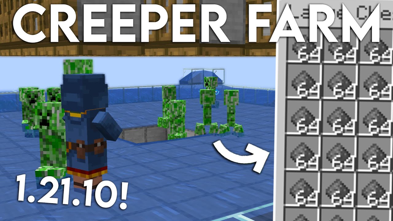 NEW UPDATED Minecraft Java 1.21.10 CREEPER FARM TUTORIAL (Without Cats)
