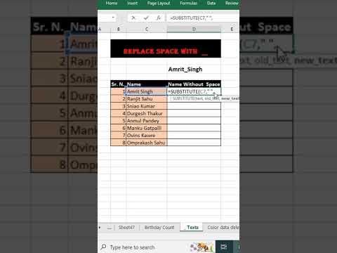Use Of Substitute Function In Excel @BrainUpp