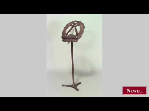 Antique French Victorian brass adjustable music stand on