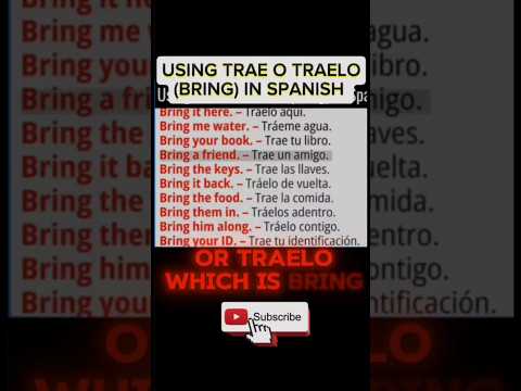 Using TRAE O TRAELO (bring) in Spanish | Subscribe 🔗 #spanish #spanishlearning101🔴