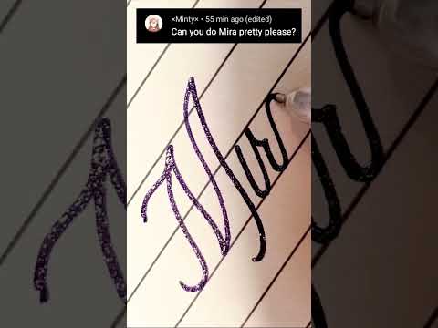 Say my name -- Mira! Beautiful Cursive Writing #calligraphy #easy #lettering #erincondren #how