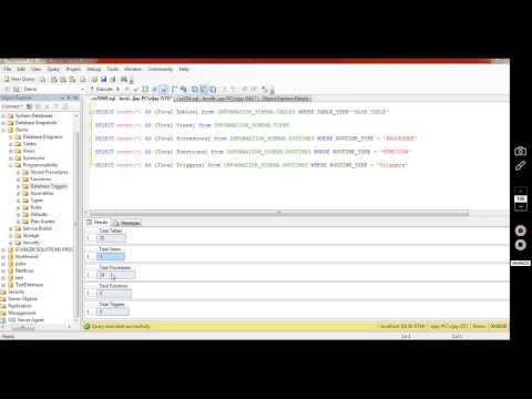 Sql Server Count number of Tables, Views, Store procedures and Triggers in a database