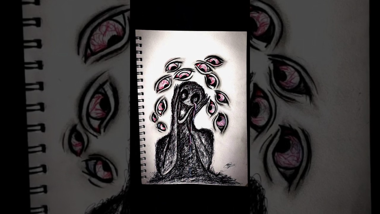 How Social anxiety looks like 💀#drawing #sketch #pencilsketch #penart #creepyart #anxiety#introvert