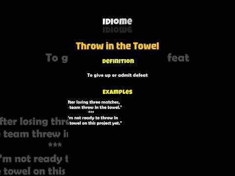 Idiom | Throw in the Towel ????????????????️ #english #learnenglish