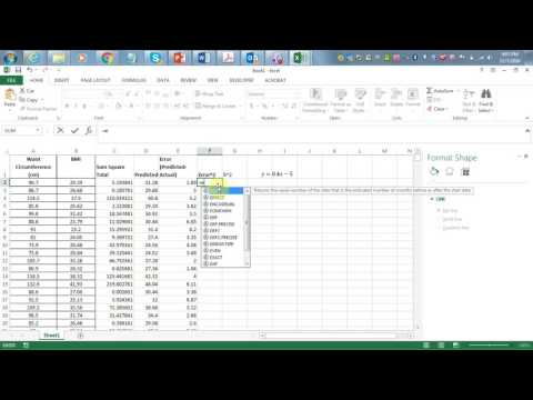 How to find SSE SST and Rsquared using Excel