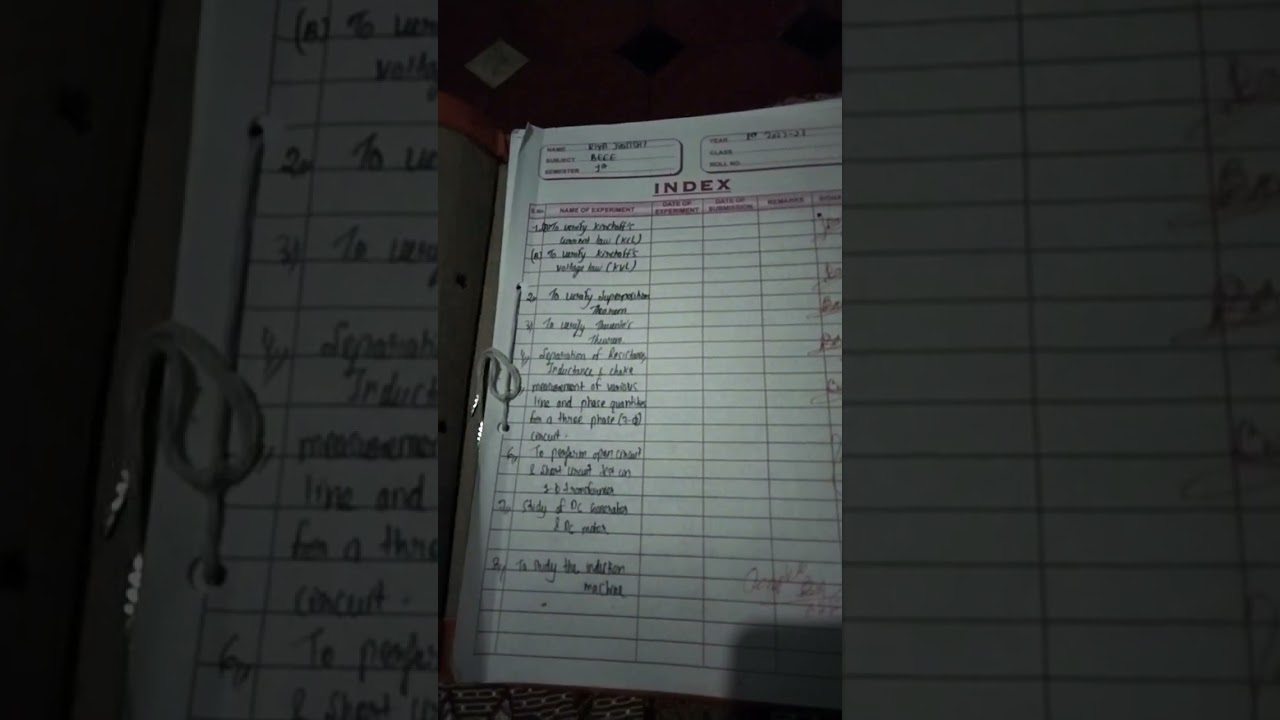 Btech basic electrical and electronic engineering practical file index ☺️☺️☺️☺️☺️