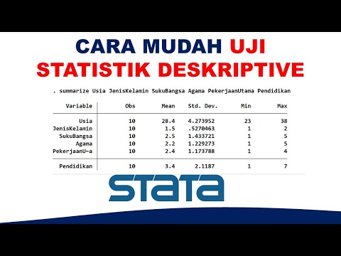 🔴DUA CARA UJI STATISTIK DESKRIPTIF MENGGUNAKAN STATA