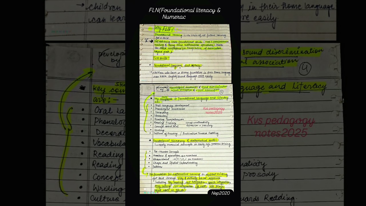 FLN(Foundational Literacy & Numeracy) Skills,Nipun mission,NEP2020, kvspedagogy notes#kvsprt#shorts